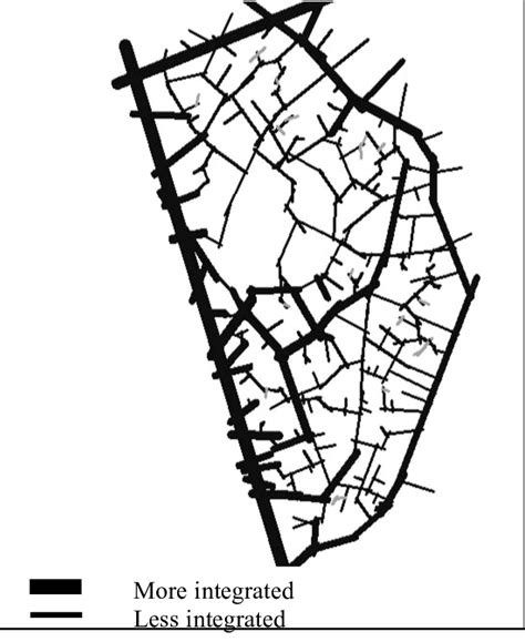 Results Of The Space Syntax Analysis The Level Of Integration No Freq