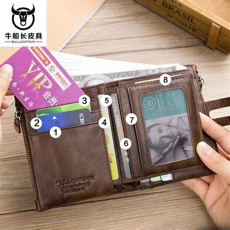 High Capacity Men Genuine Leather Cowhide Wallet Bifold Coin Hi Q Card