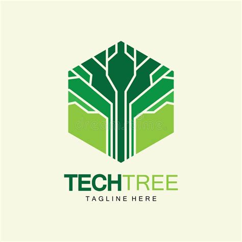 Tech Tree Logo Concept Green Network Technology Logo Vector Tech Tree Electrical Circuit Digital