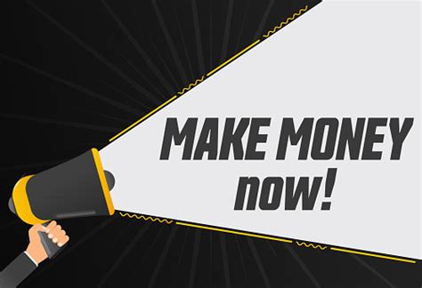 지금 돈을 벌어보세요 손에 확성기 홍보 배너입니다 프로모션 광고 마케팅 연설 또는 고객 지원 벡터 개념에 대한 스톡 벡터 아트 및 기타 이미지 Istock