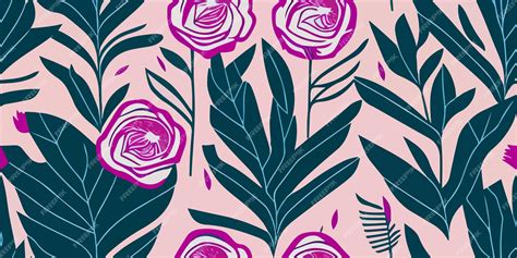 Premium Vector Delicate Pink Roses Pattern Vector Illustration For