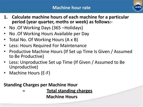Machine Hour Reate Pptx
