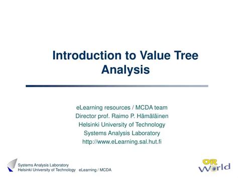 Ppt Introduction To Value Tree Analysis Powerpoint Presentation Free