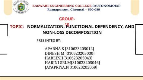 Normalization Pptx Types And The Examples Ppt