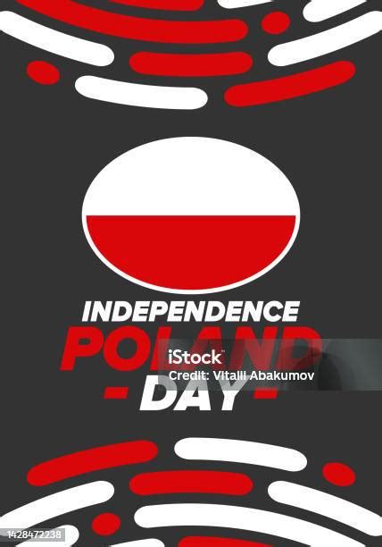 폴란드 독립 기념일 국가 행복 한 휴일 11 월에 매년 축 하 11 폴란드 국기입니다 애국 적인 요소 포스터 카드 배너 및 배경 벡터 일러스트레이션 11월에 대한 스톡 벡터