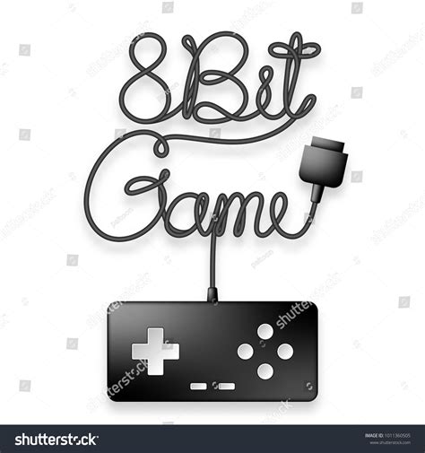 Gamepad Joypad Black Color 8 Bit Stock Vector Royalty Free 1011360505