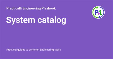 System Catalog Practicalli Engineering Playbook