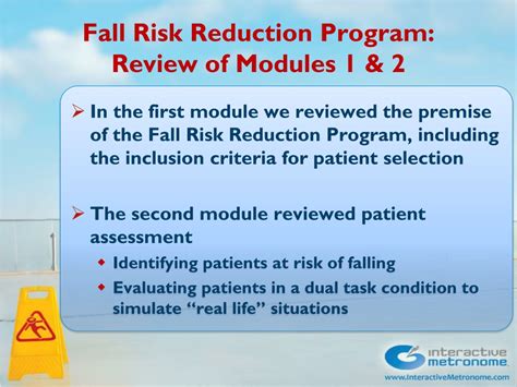 Ppt Fall Risk Reduction Program Designing An Exercise Program Module