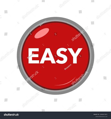 Red Easy Internet Button On White Stock Vector Royalty Free