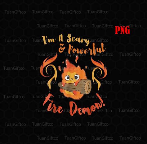 Howls Moving Castle Inspired Scary And Powerful Fire Demon Png Etsy