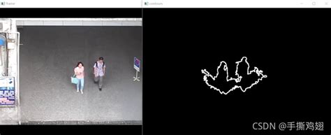 python opencv视频帧间差分、高斯混合建模、背景差分提取前景目标标示轮廓、kcf目标跟踪、meanshift算法跟踪 opencv
