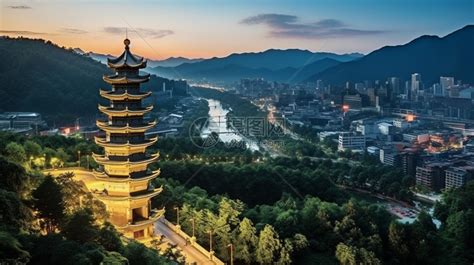 美丽的延安宝塔景观高清图片下载 正版图片600577527 摄图网