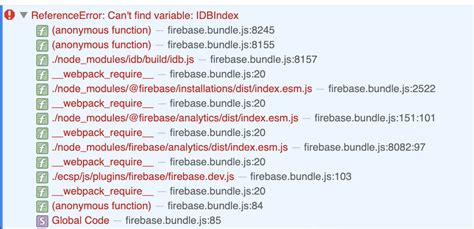 Why Is This Firebase Idbindex Error Happening On Smart Tv Web App And