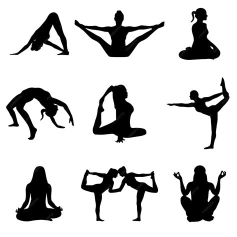 Premium Vector Women Various Yoga Poses Silhouettes Vector Pack
