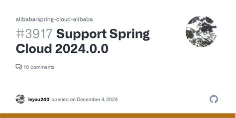 Support Spring Cloud 202400 · Issue 3917 · Alibabaspring Cloud