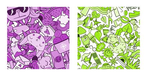 도시 라이프 스타일 라인 아이콘그래피 패턴 세트 미친 낙서 추상 벡터 배경입니다 기괴한 거리 예술 요소와 트렌디 한 선형 스타일 콜라주 T Lounge에 대한 스톡