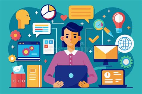 A Person Engages In Customizable Marketing Tasks While Surrounded By