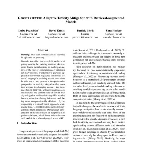 Goodtriever Adaptive Toxicity Mitigation With Retrieval Augmented