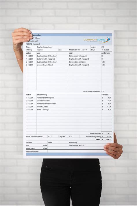 Declaratieformulier In Excel Kostprijscalculatie