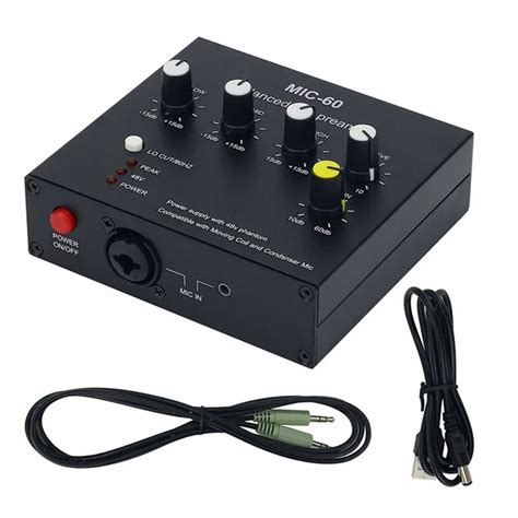 Mic 60 3 Band Equalizer Balanced Mic Preamp Microphone Preamplifier With Dc Cable And 3 5mm
