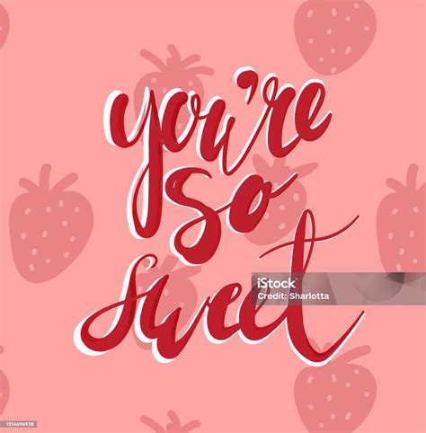 당신은 정말 상냥해요 발렌타인 데이 카드 디자인만화 딸기 일러스트가 있는 타이포그래피 디자인 메시지에 대한 스톡 벡터 아트 및 기타 이미지 Istock