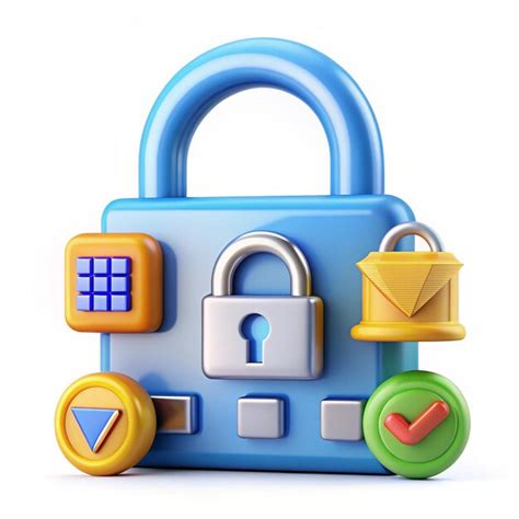 Illustration Security Lock Password Cyber Cartoon Vector Icon 3d