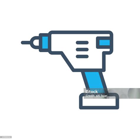전기 드릴 아이콘 디자인 템플릿 흰색 배경에 채워진 색상 스타일로 디자인 된 벡터 아이콘은 웹 및 프로젝트의 다양한 요구에 사용할 수 있습니다 0명에 대한 스톡 벡터 아트