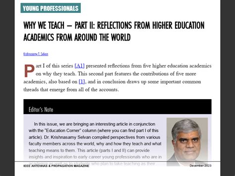 Ieee Antennas And Propagation Magazine December 2023young Professionals