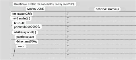 Solved Question Explain The Code Below Line By Line Chegg