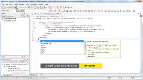 Editing Schematron Schemas In Oxygen Xml Editor 152 Youtube