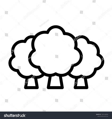 Tree Simple Icon Set Silhouette Symbol Stock Vector Royalty Free 1287160204 Shutterstock