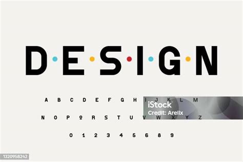 최소한의 기하학적 알파벳 글꼴 현대 타이포그래피 문자 로고 디자인 추상 대담한 산세리프 서체 벡터 일러스트레이션 0명에 대한 스톡 벡터 아트 및 기타 이미지 Istock