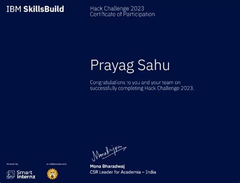 Prayag Sahu On Linkedin Ibm Hackchallenge Skillsdevelopment