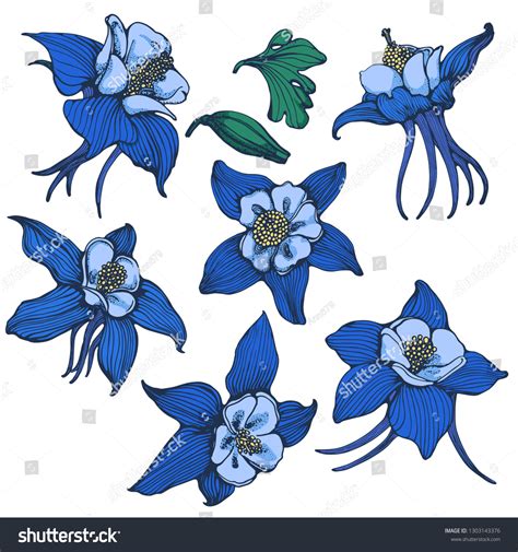Exotic Flowers Vector Set Hand Drawing Stock Vector Royalty Free