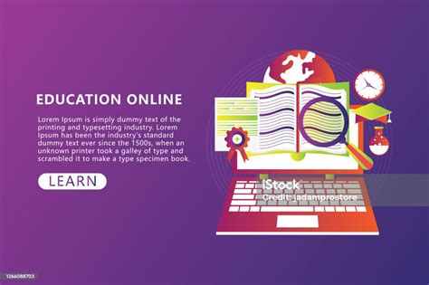 원격 교사와 데스크톱 모니터에서 온라인 교육 또는 웹 코스 E러닝 컨셉 개념에 대한 스톡 벡터 아트 및 기타 이미지 개념