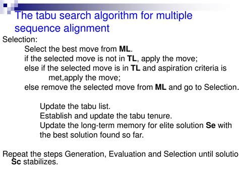 Ppt Multiple Sequence Alignment Using Tabu Search Powerpoint