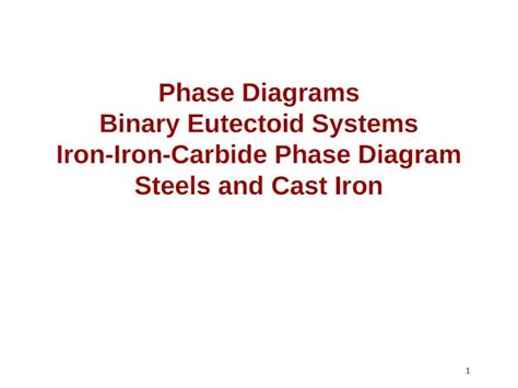 Ppt Phase Diagrams Binary Eutectoid Systems Iron Iron Carbide Phase