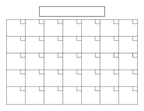 31 Day Month Calendar Printable Blank Calendar Template Free