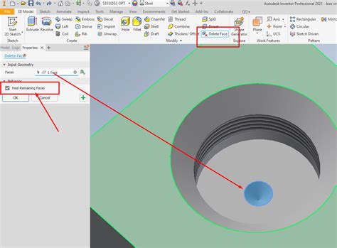 Inventor Taper Tapped Hole With Countersink Creates Unexpected Cone Hole