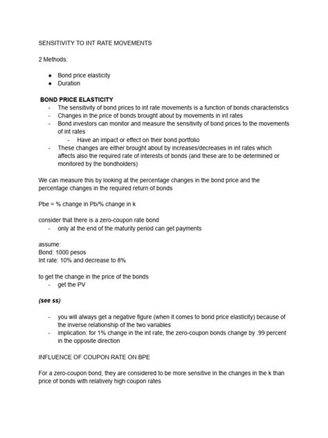 Sensitivity Of Bond Prices Pdf Bonds Finance Yield Finance