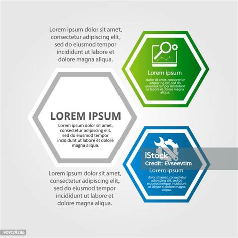 현대 벡터 일러스트입니다 3 개의 육각형 요소와 Infographic 템플릿입니다 아이콘 및 텍스트를 포함합니다 3 단계 다이어그램 웹 디자인 프레 젠 테이 션 비즈니스를