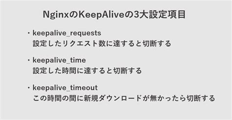 Nginxのkeepalive設定と考え方まとめ(timeout・upstream等 Nginxのkeepalive設定と考え方まとめ(timeout・upstream等