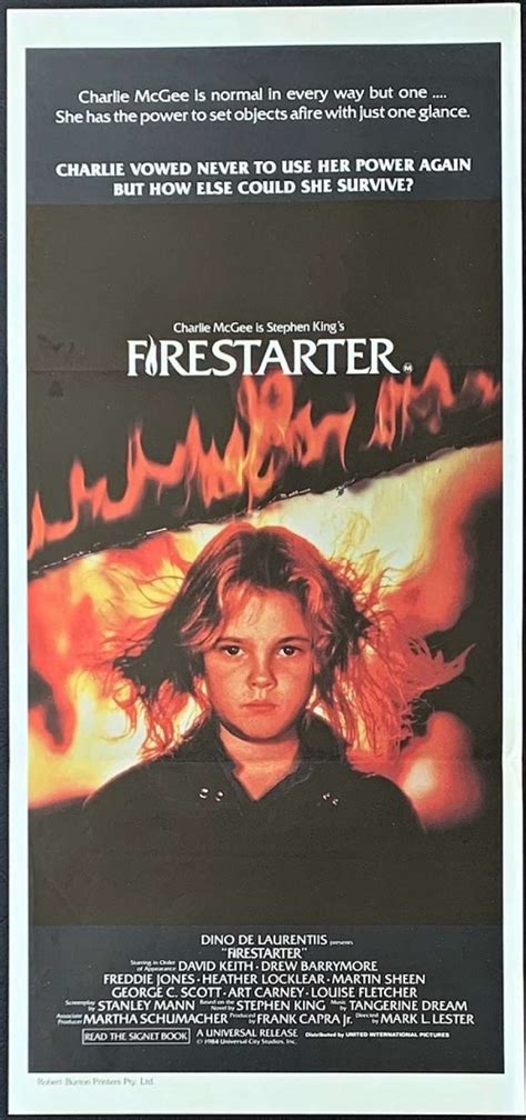 All About Movies Firestarter Poster Original Daybill 1984 Drew