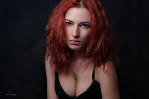 Wallpaper Face Women Redhead Portrait Simple Background Long