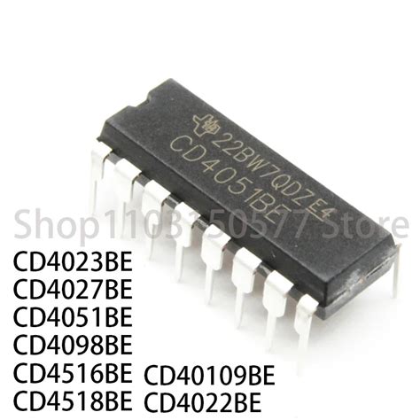 1piece Cd4023be Cd4027be Cd4051be Cd4098be Cd4516be Cd4518be Cd40109be Cd4022be Dip16 