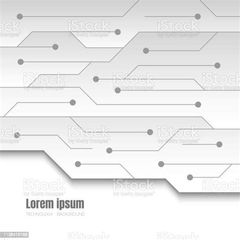 화이트 회로 기술 추상적인 배경 혁신적인 디지털 시스템 공간 벽지 웹 사이트 커버 포스터 배너 브로셔 평면 벡터 그래픽 디자인에