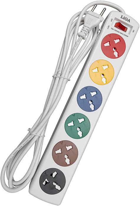 Lioa 6dnw Universal Power Strip 220v 6 Sockets 2200w 10a White