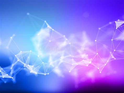 3d Low Poly Plexus Design With Connecting Lines And Dots Stock