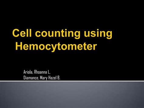 Cell Counting Pptx