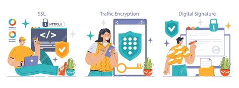 Premium Vector Data Encryption Set Personal Information Internet Access Or Database Protection